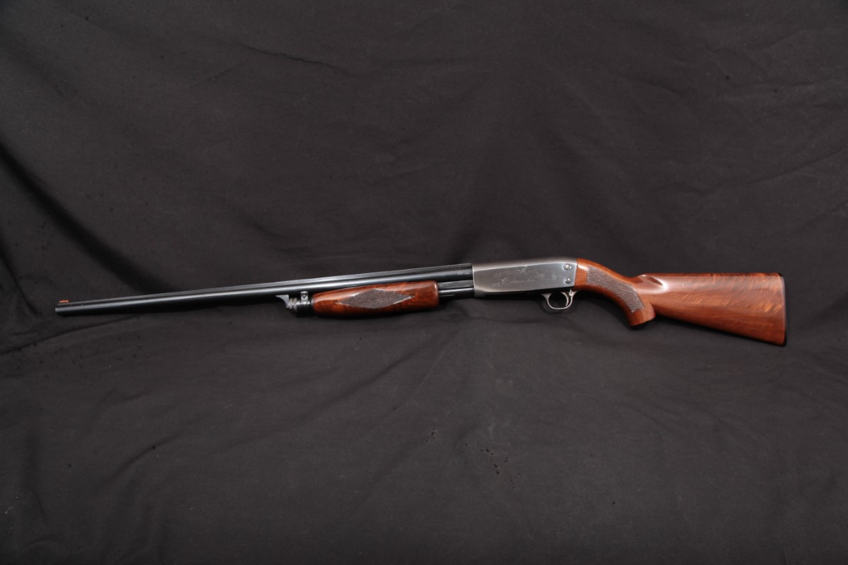 Ithaca Model 37r 37-R Deluxe Featherlight, Blue 28" Solid Rib Bottom-Eject Slam-Fire Pump/Slide ...