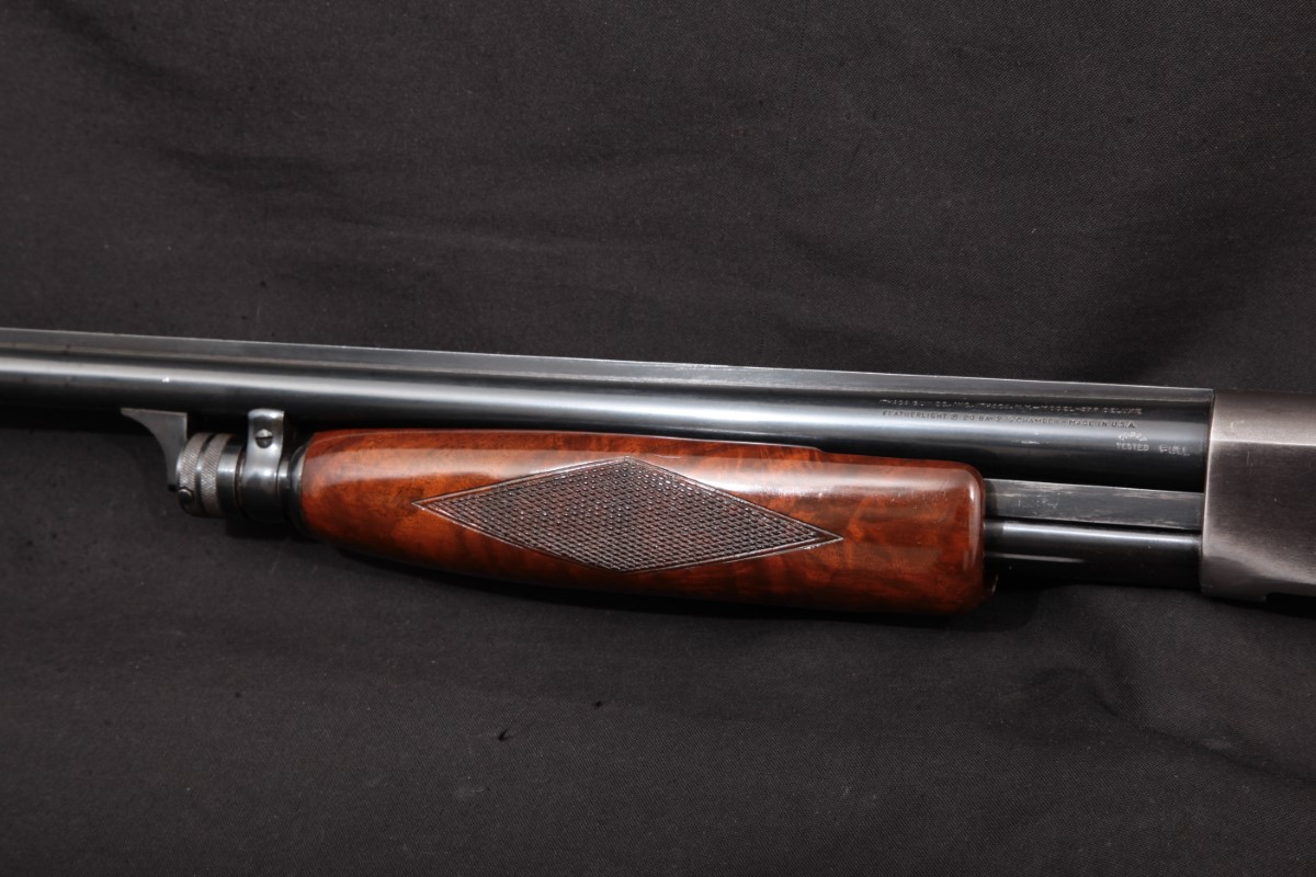 Ithaca Model 37r 37-R Deluxe Featherlight, Blue 28" Solid Rib Bottom-Eject Slam-Fire Pump/Slide ...