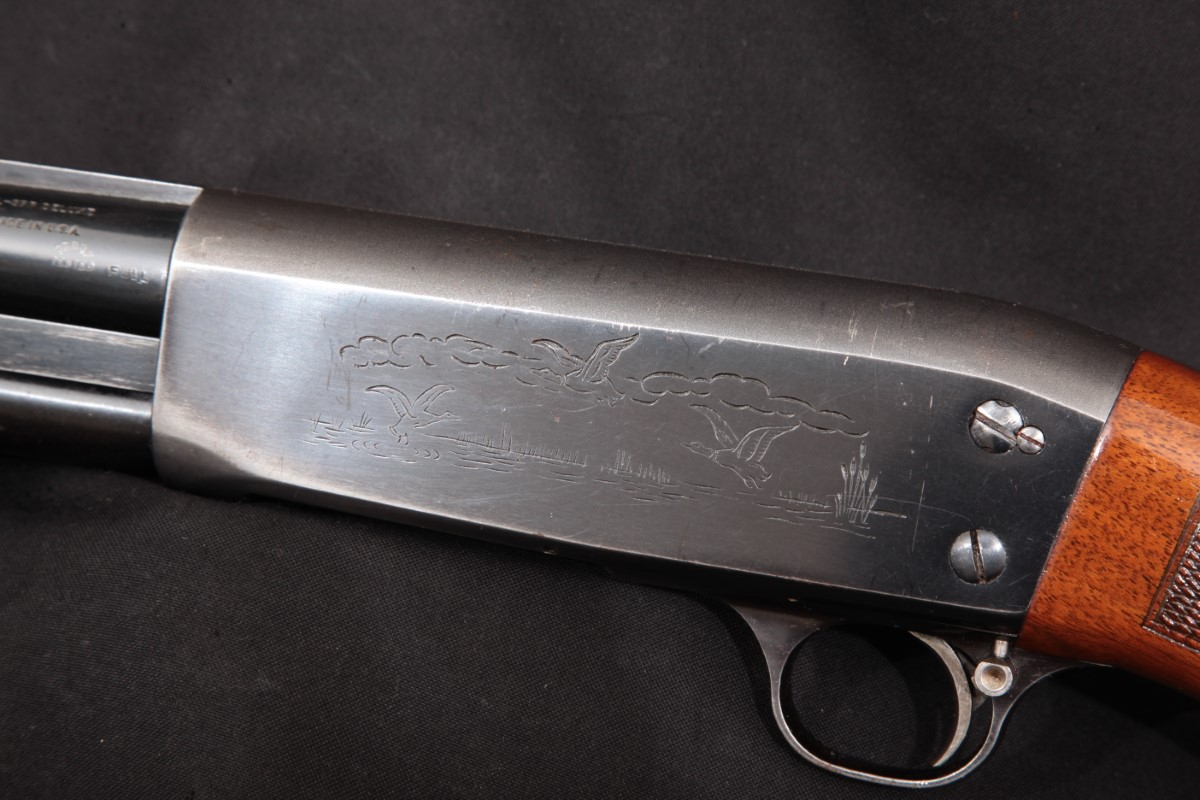 Ithaca Model 37r 37-R Deluxe Featherlight, Blue 28" Solid Rib Bottom-Eject Slam-Fire Pump/Slide ...