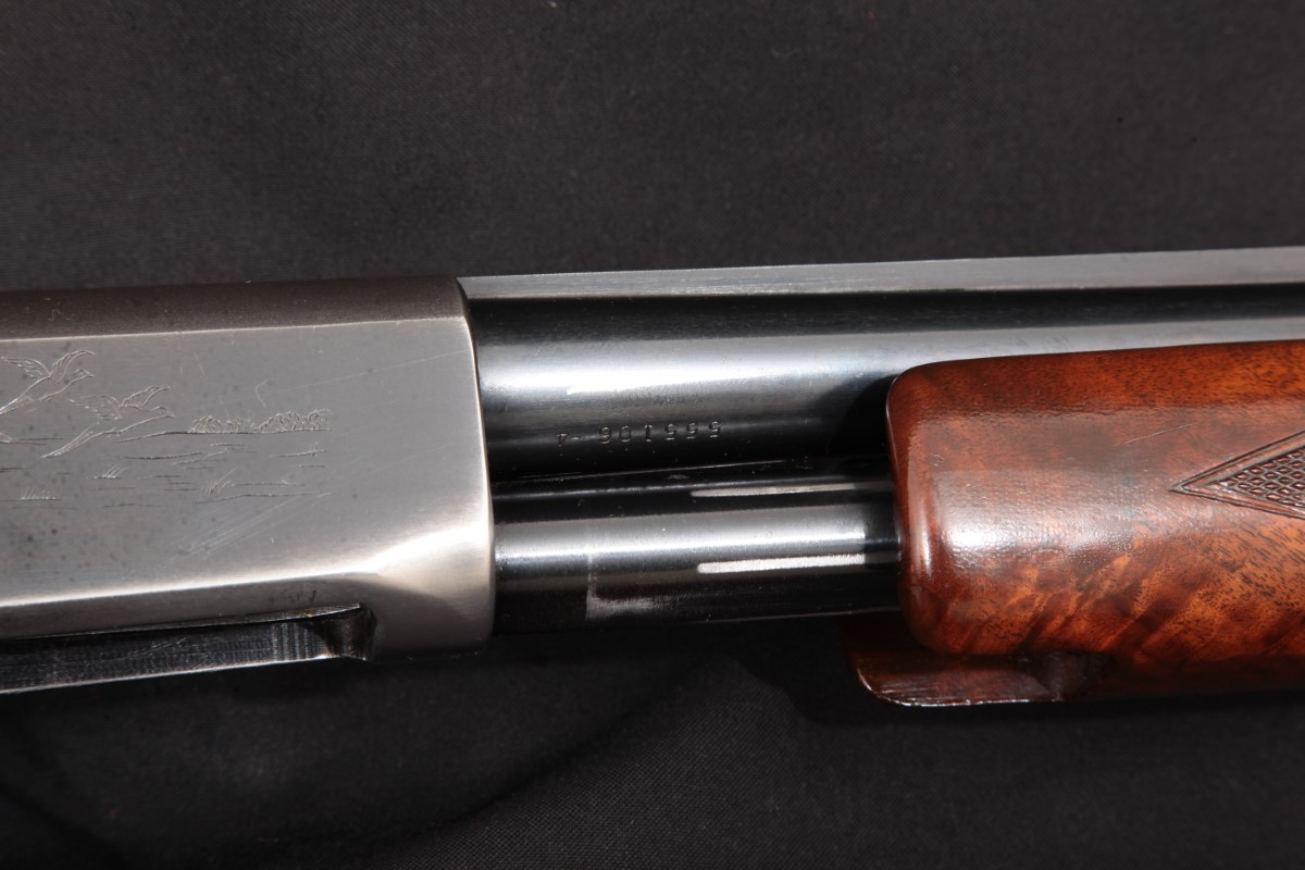 Ithaca Model 37r 37-R Deluxe Featherlight, Blue 28" Solid Rib Bottom-Eject Slam-Fire Pump/Slide ...