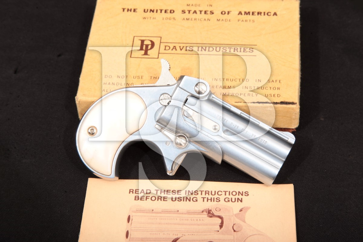 Davis Industries Model D-25 D25 D 25, Nickel 2 3/8 Single Action Sa O/U ...