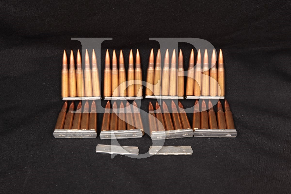 40x 7.5x54mm French Unknown Brand Ammunition On 5x Round Clips Plated ...