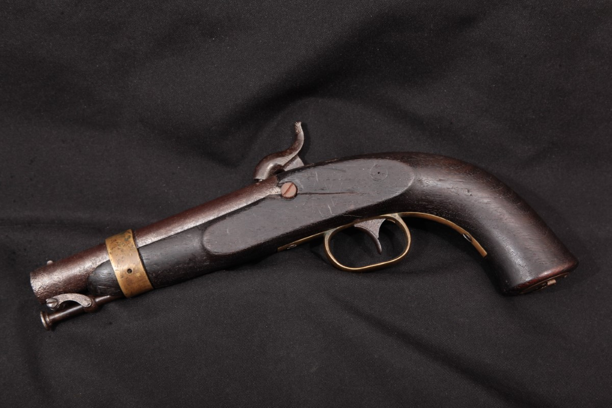 N.P. Ames Model 1842 Boxlock Navy Pistol Usn, Grey & Brown 5 1/2 Single ...