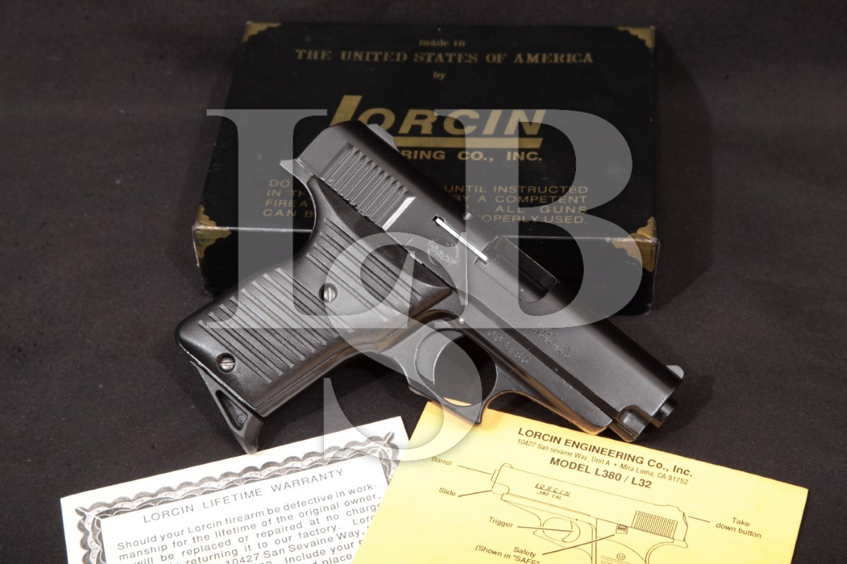 Lorcin Model L32 L 32, Black 3 Detachable Magazine Striker Fired Semi-Automatic Pistol, & Box ...