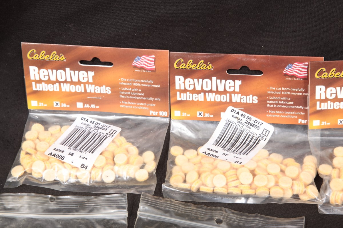 950x .36 Cal. Lubed Wool Wads Cabela'S & Bridger'S Best Black Powder ...