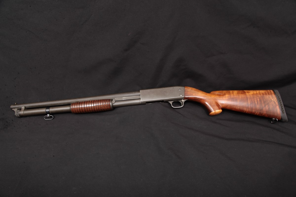 Ithaca Model 37 Featherlight, Parkerized 20" Slam-Fire Bottom-Eject Pump/Slide Action Shotgun ...
