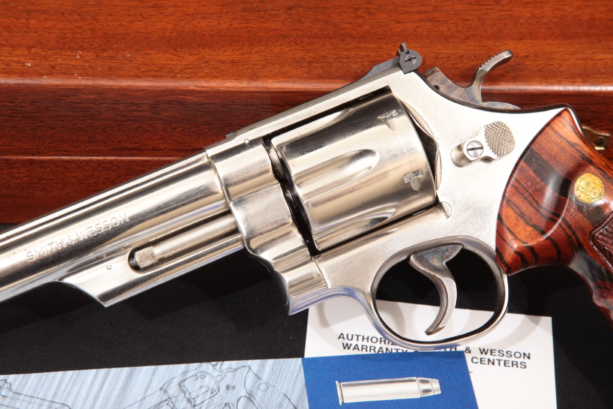 Smith & Wesson S&W Model 29-2 The .44 Magnum, Nickel 8 3/8" Pinned Sa/Da Double Action Revolver ...