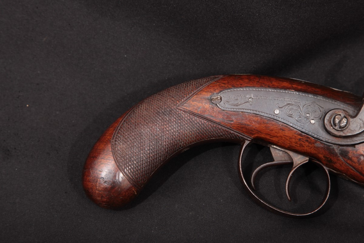 Unknown Henry Elwell Back Action Howdah, Browned 8" Double Barrel ...