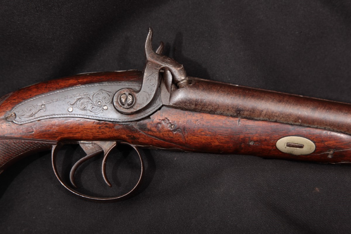 Unknown Henry Elwell Back Action Howdah, Browned 8" Double Barrel ...