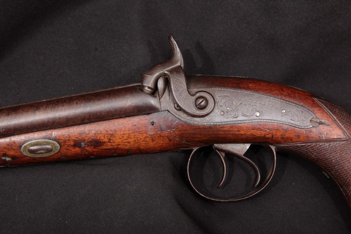 Unknown Henry Elwell Back Action Howdah, Browned 8" Double Barrel ...