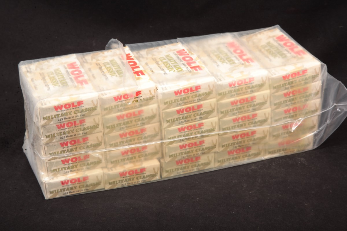 500x .223 Rem. Ammunition Wolf Military Classic 55 Grain Fmj Steel Core ...