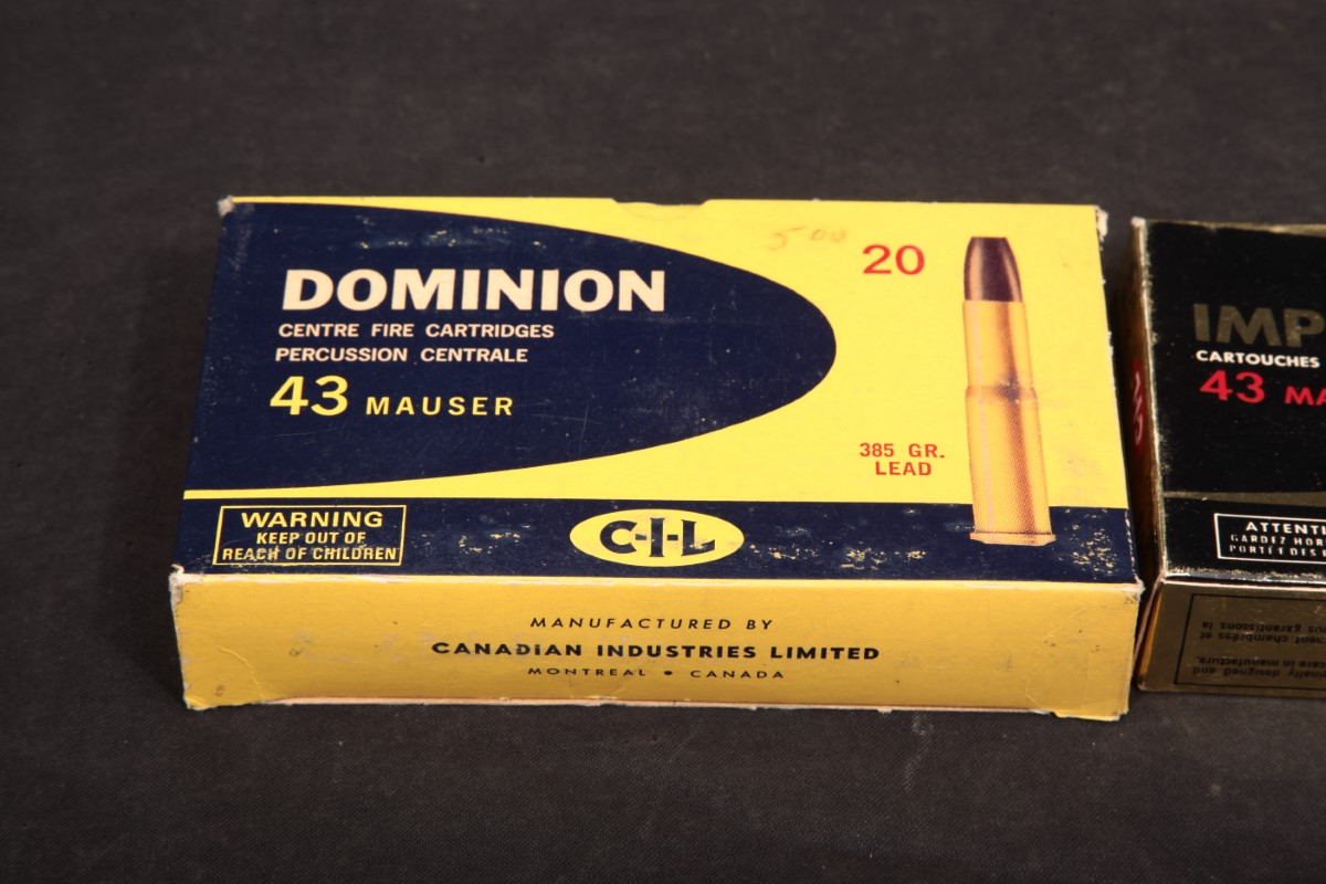 35x Very Rare .43 Mauser Ammunition Canadian Dominion & Imperial ...