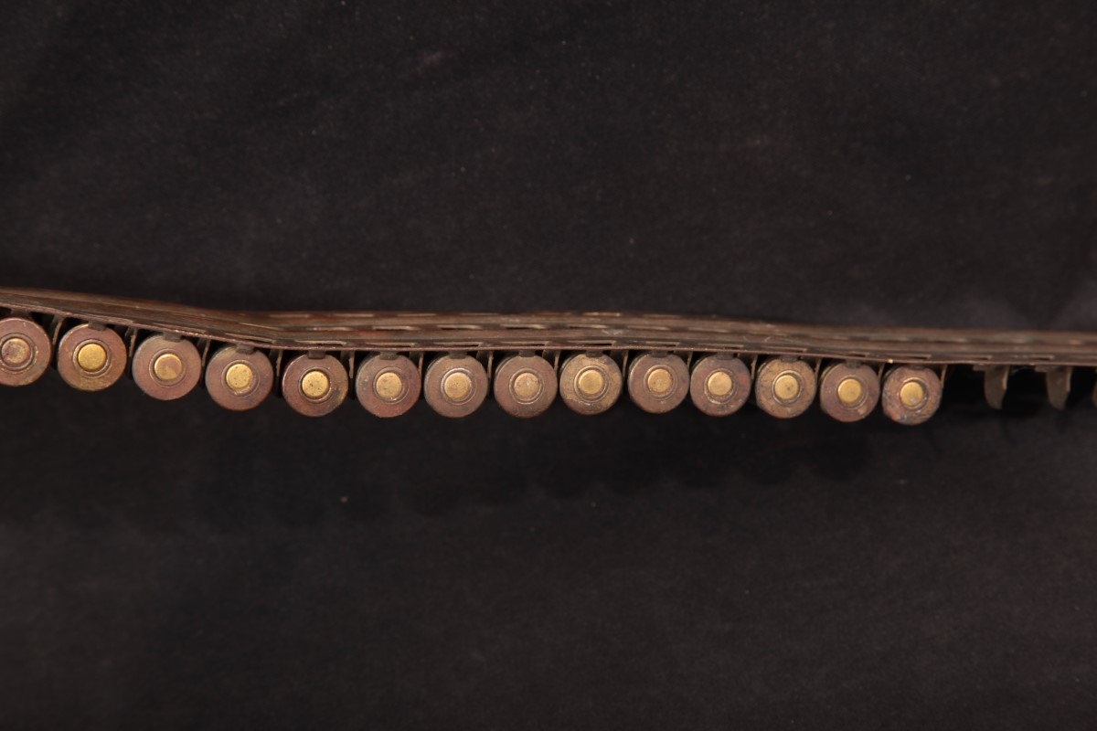 19x 7.7mm Jap WWII Ammunition 0n Hotchkiss Feed Strip For Type 92 ...