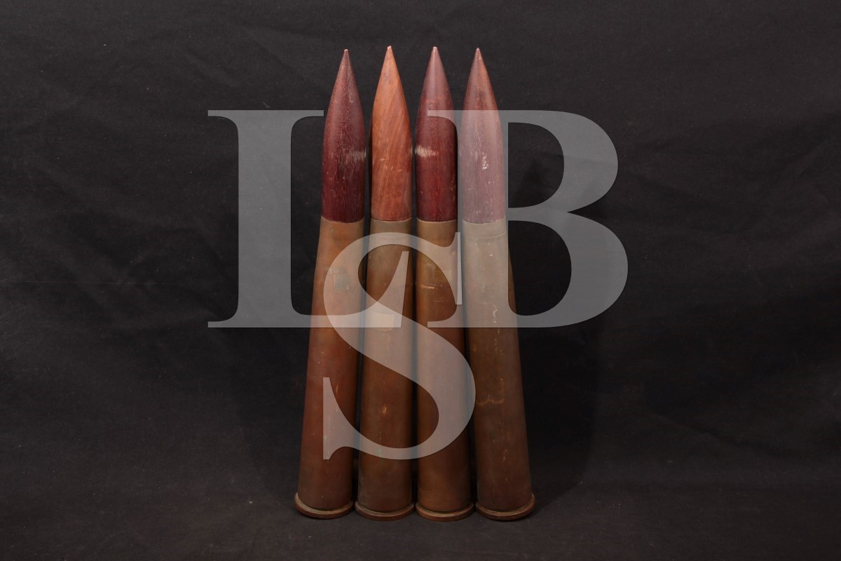 1x U.S. Navy 40mm Mk4 Clip With 4x Wood Bullet Dummy Rounds 1945 Wwii ...