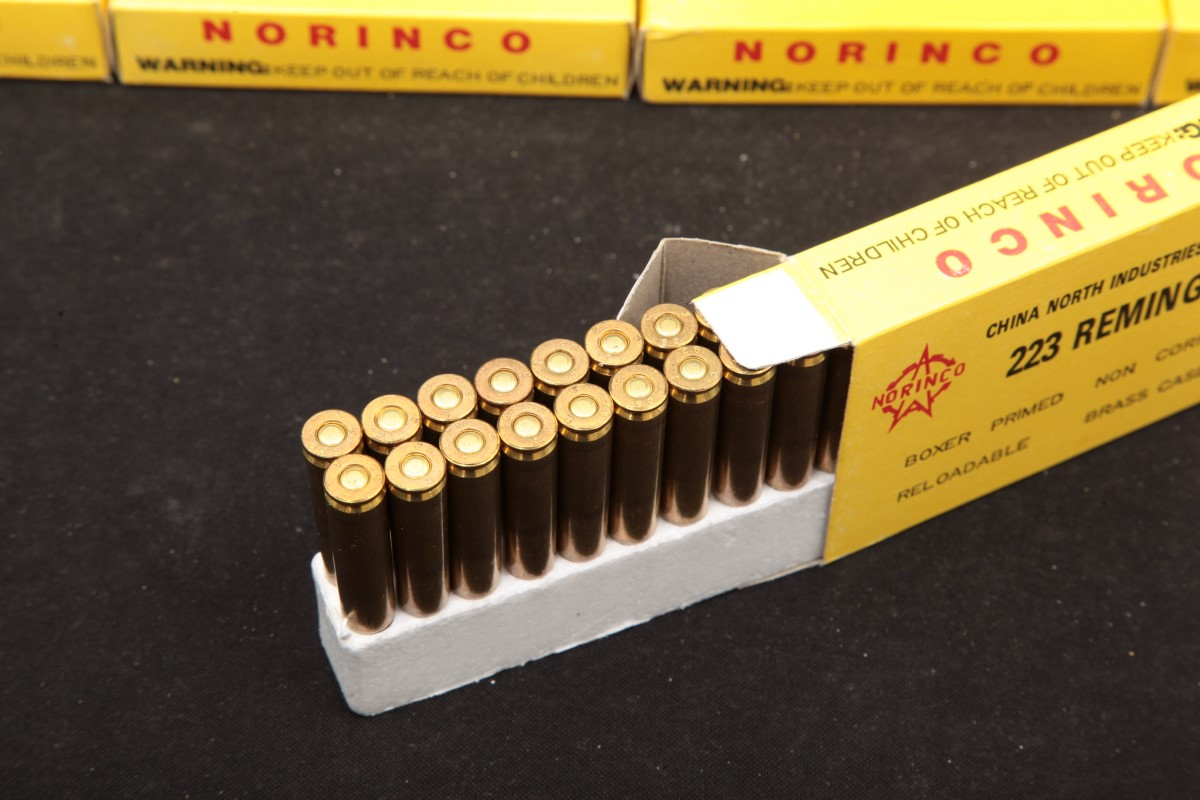 Norinco 600x .223 Rem. Ammunition Brass Cases Boxer Primed Non Metallic ...