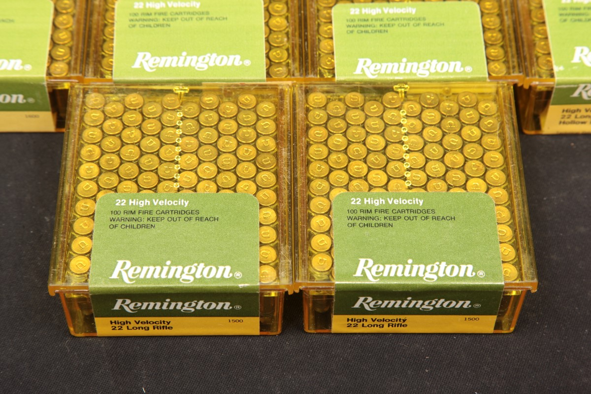 1163x .22 Long Rifle High Velocity Ammunition Remington Plated Rn & Hp ...