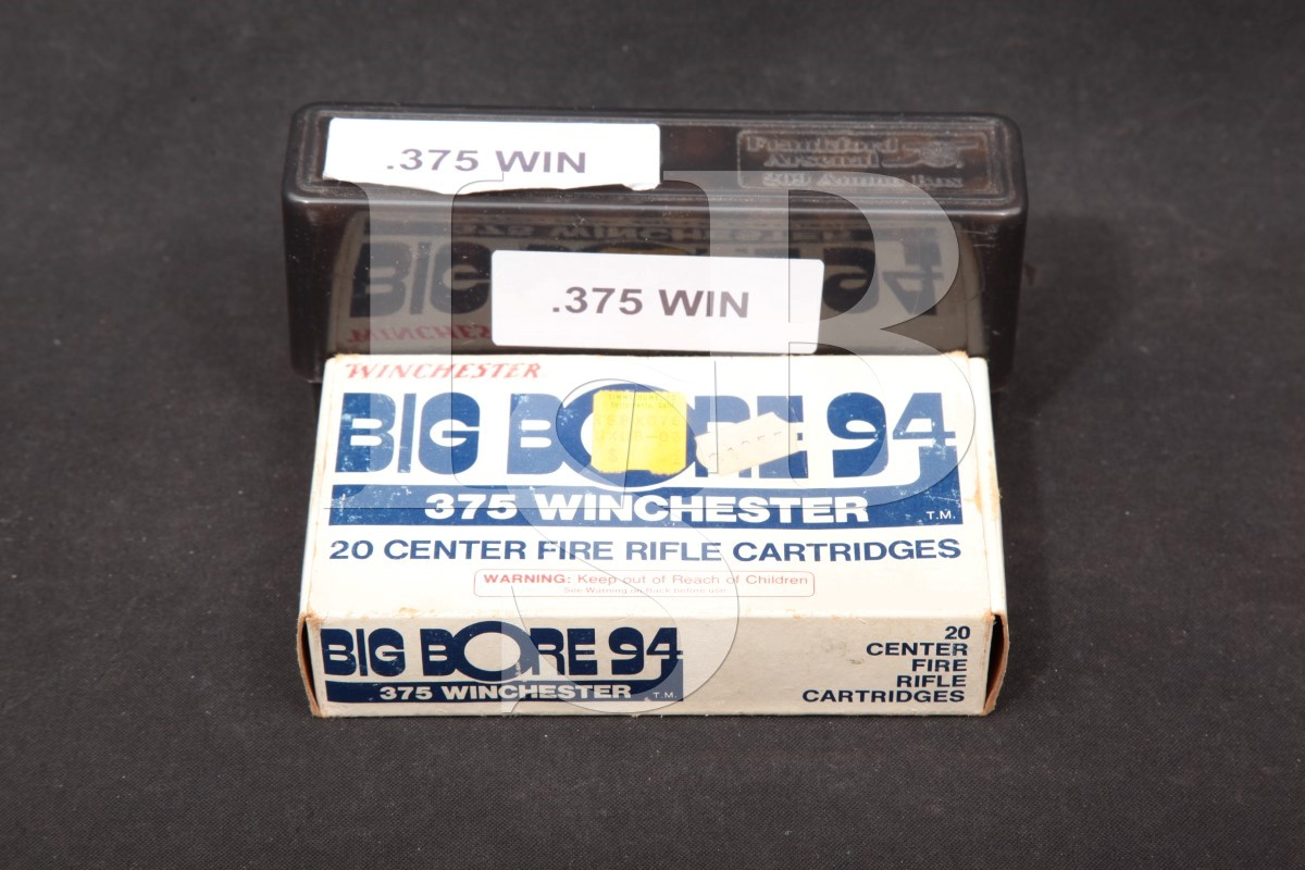 28x .375 Win. Ammunition Mixed Win. Big Bore 94 & Reloaded Lead Rn Fp ...