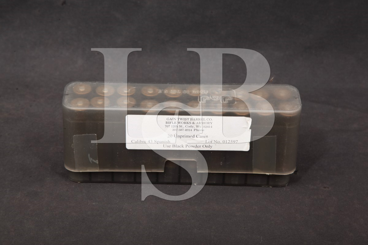 20x .43 Spanish Reloaded Ammunition Lead Rn Fp Bullets Bell Brass Cases ...