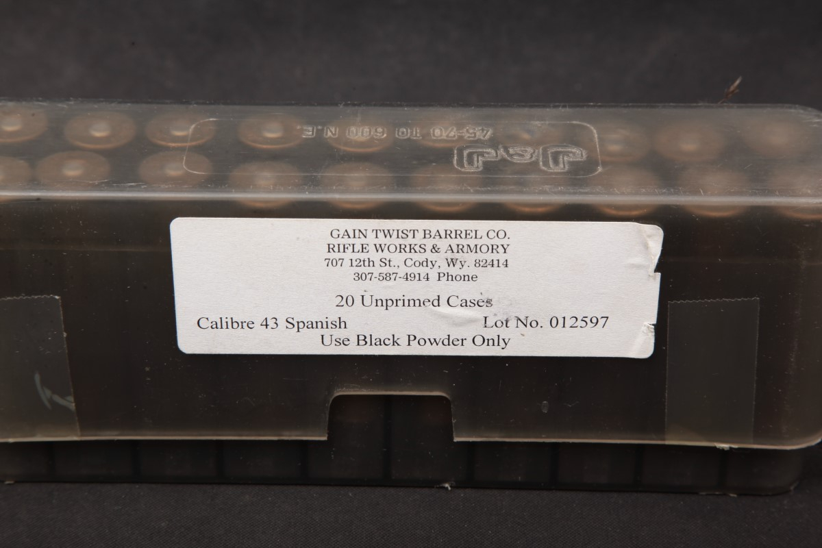 20x .43 Spanish Reloaded Ammunition Lead Rn Fp Bullets Bell Brass Cases ...