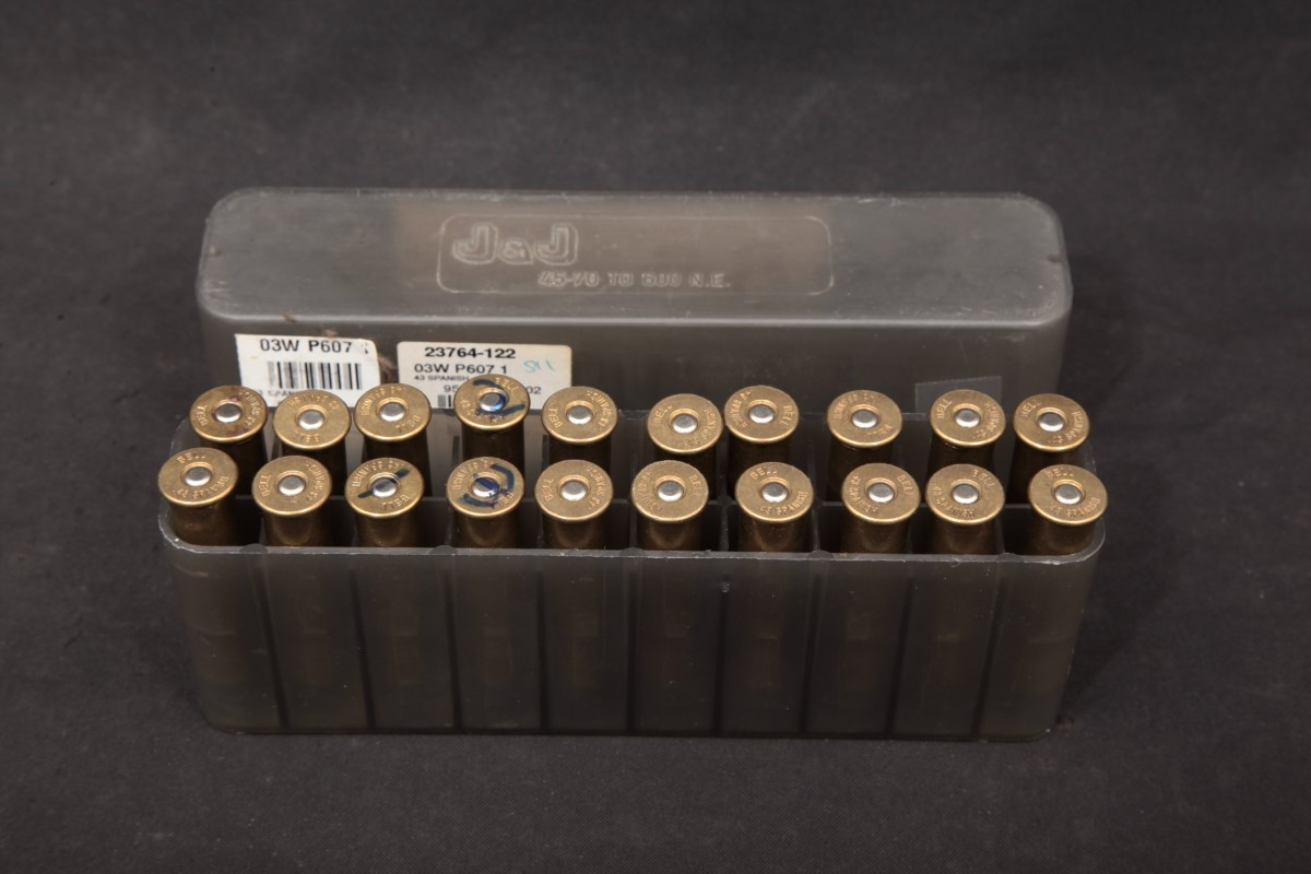20x .43 Spanish Reloaded Ammunition Lead Rn Fp Bullets Bell Brass Cases ...