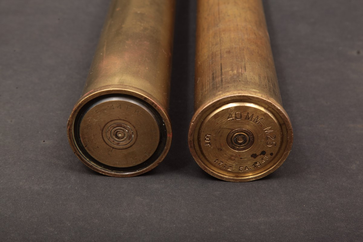 2x Wwii 40mm Bofors Anti-Aircraft Gun Brass Shell Cases 1943 & 1944 For ...