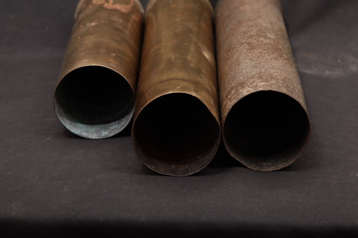 3x Wwii U.S. Artillery Shell Cases 1x 75mm Pack Howitser & 2x 75mm Anti ...