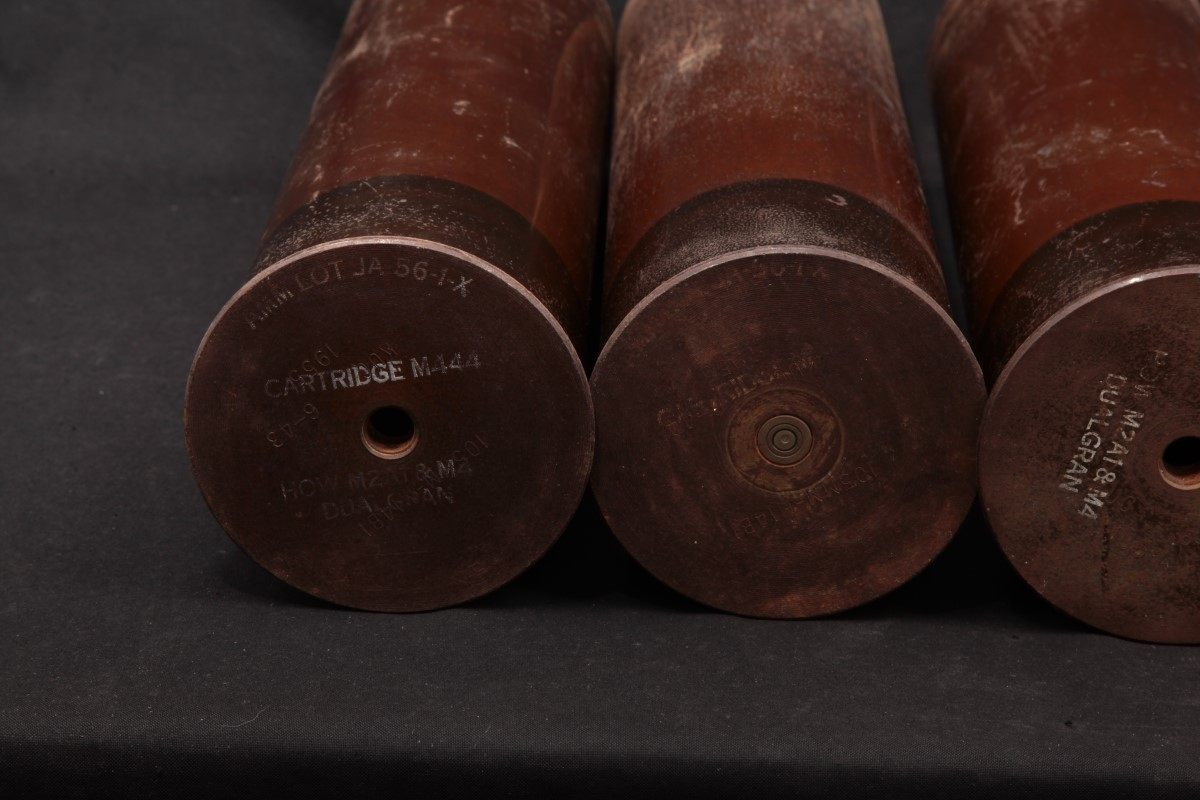 US Military 4x 105mm Howitzer Steel Shell Cases For M2A1 & M4 Howitzers ...