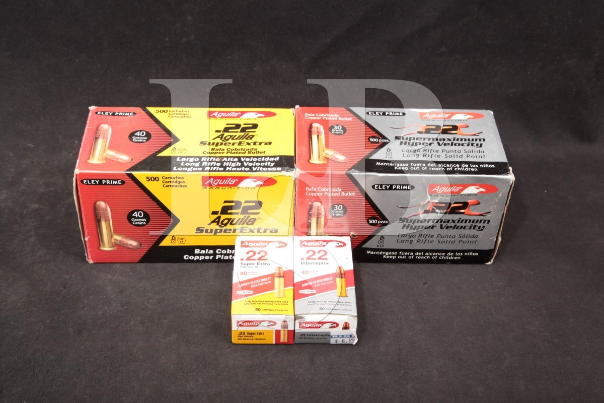 Aguila 1100x .22 Lr Ammunition High & Hyper Velocity 30 & 40 Grain ...