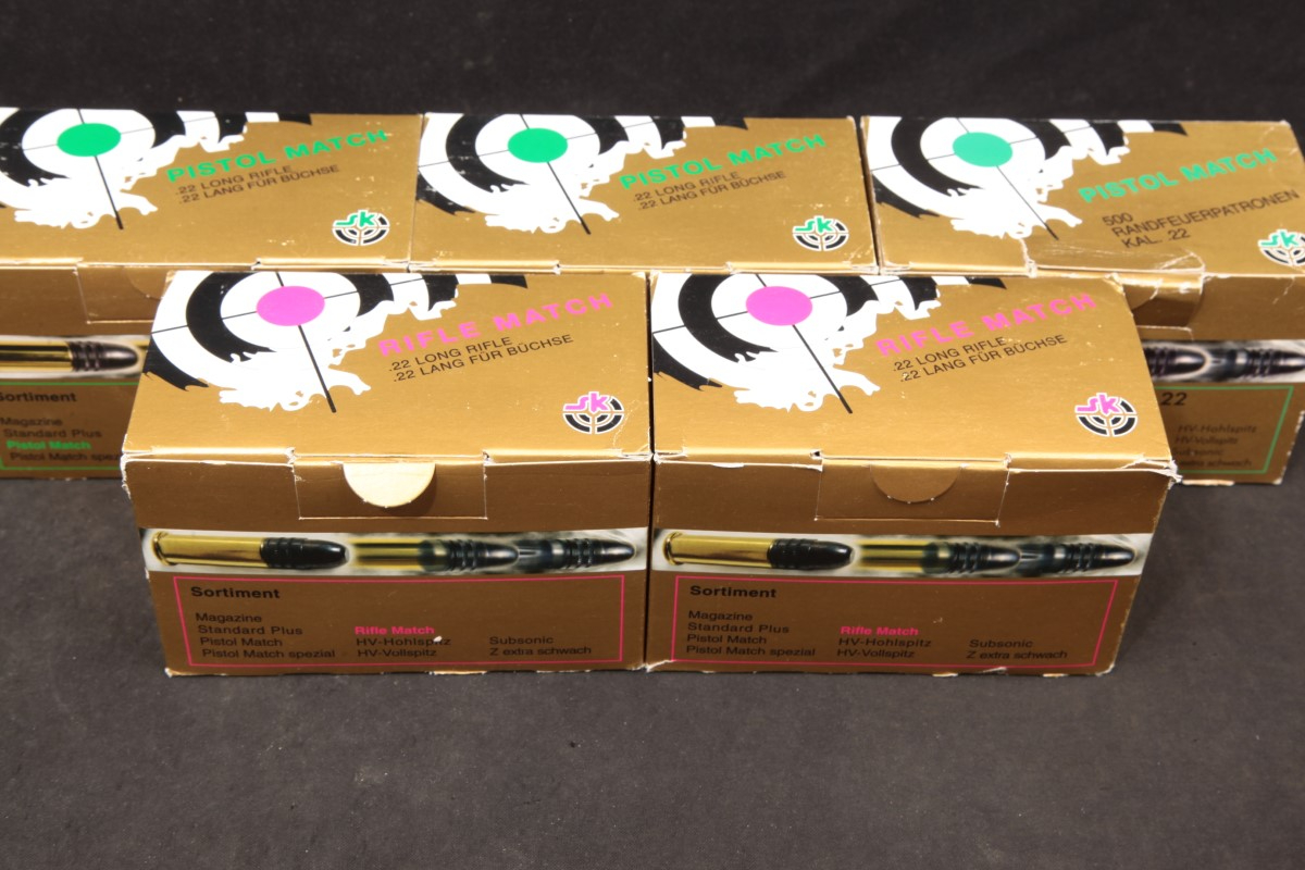 2491x .22 Long Rifle Ammunition Sk Rifle & Pistol Match Grade 40 Grain ...