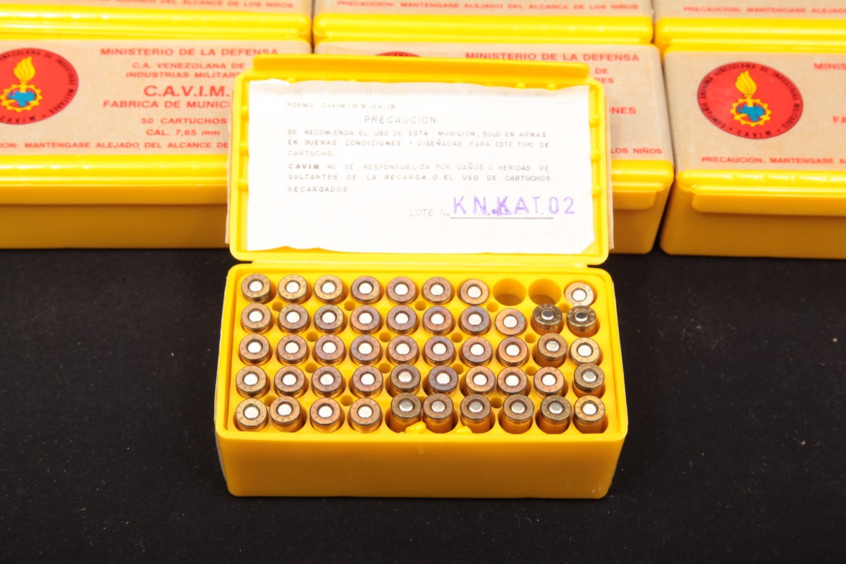 Cavim 1000x .32 Auto Ammunition Venezuelan 71 Grain Fmj Bullets 20x ...