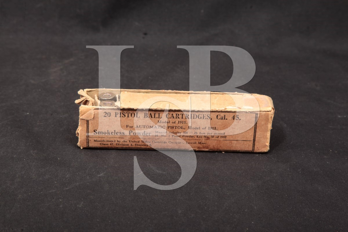 U.S.C. Co. 18x .45 Auto Vintage Ammunition In Original Box 1917/1918 ...