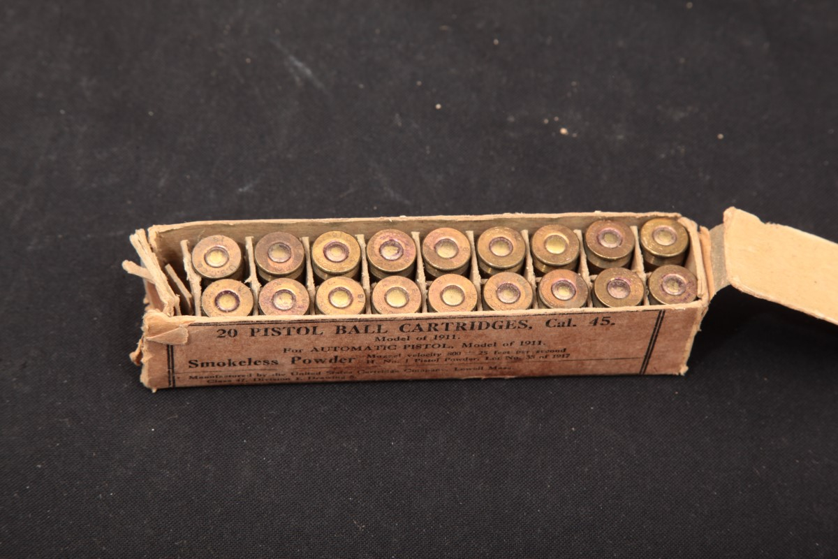 U.S.C. Co. 18x .45 Auto Vintage Ammunition In Original Box 1917/1918 ...