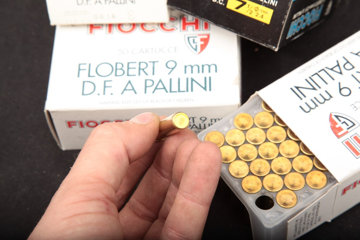 200x 9mm Flobert Ammunition Fiocchi Brass Rimfire Shot Shells # 7 1/2 ...