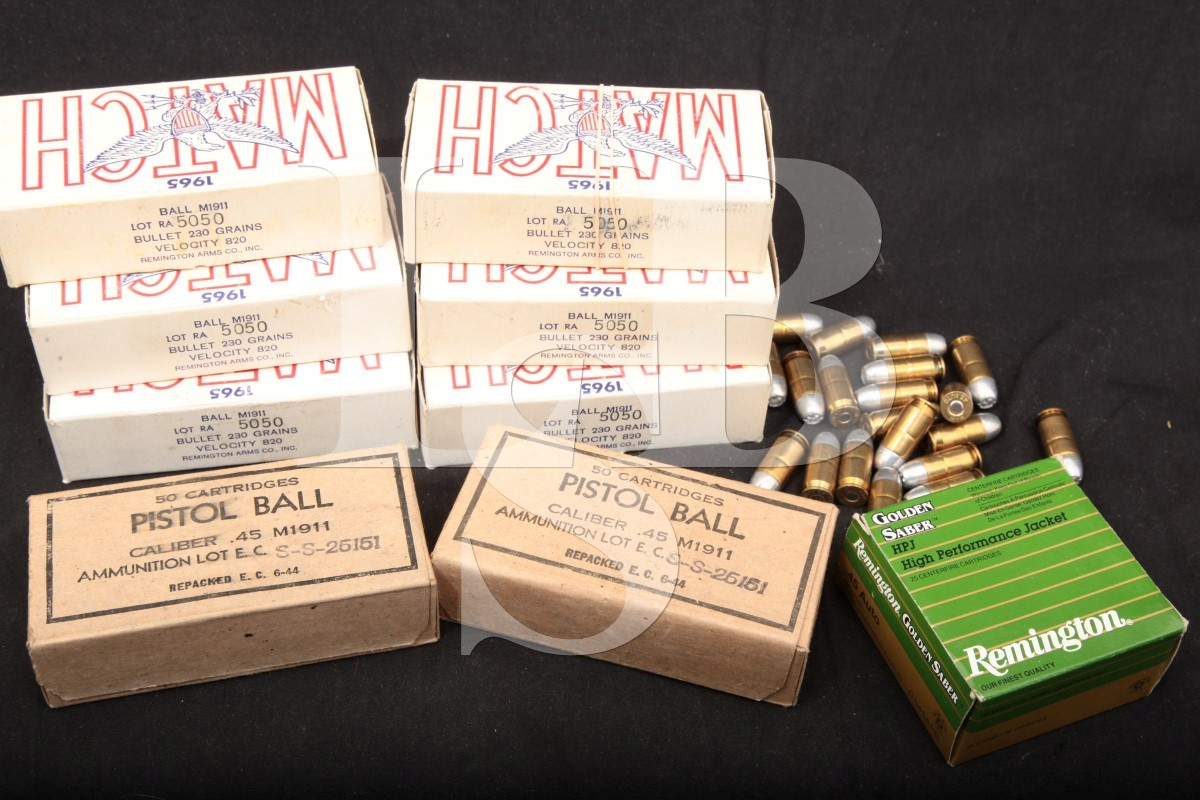 Mixed 440x .45 Auto Ammunition R. A. M1911 Match, E. C. 1944, Win, Rem ...