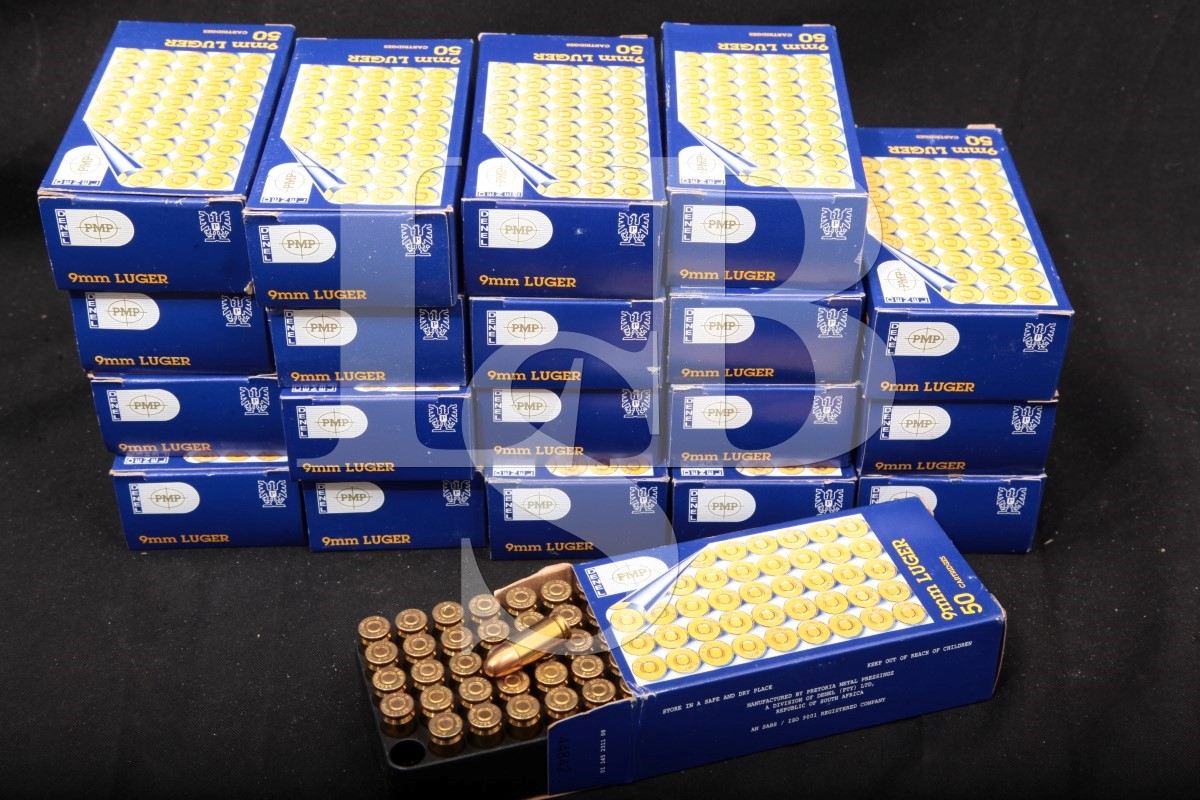 Denel Pmp 1000x 9mm Luger Ammunition 115 Grain Fmj Bullets 20x Boxes Of ...