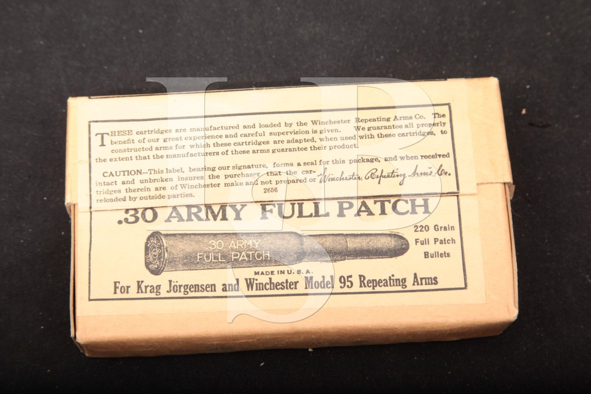Winchester 20x .30 Army Full Patch Vintage Ammunition 8/1930 In ...
