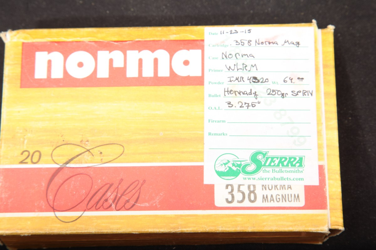 Norma Precision 60x .358 Norma Magnum Ammunition 250 Grain JSP Bullets ...