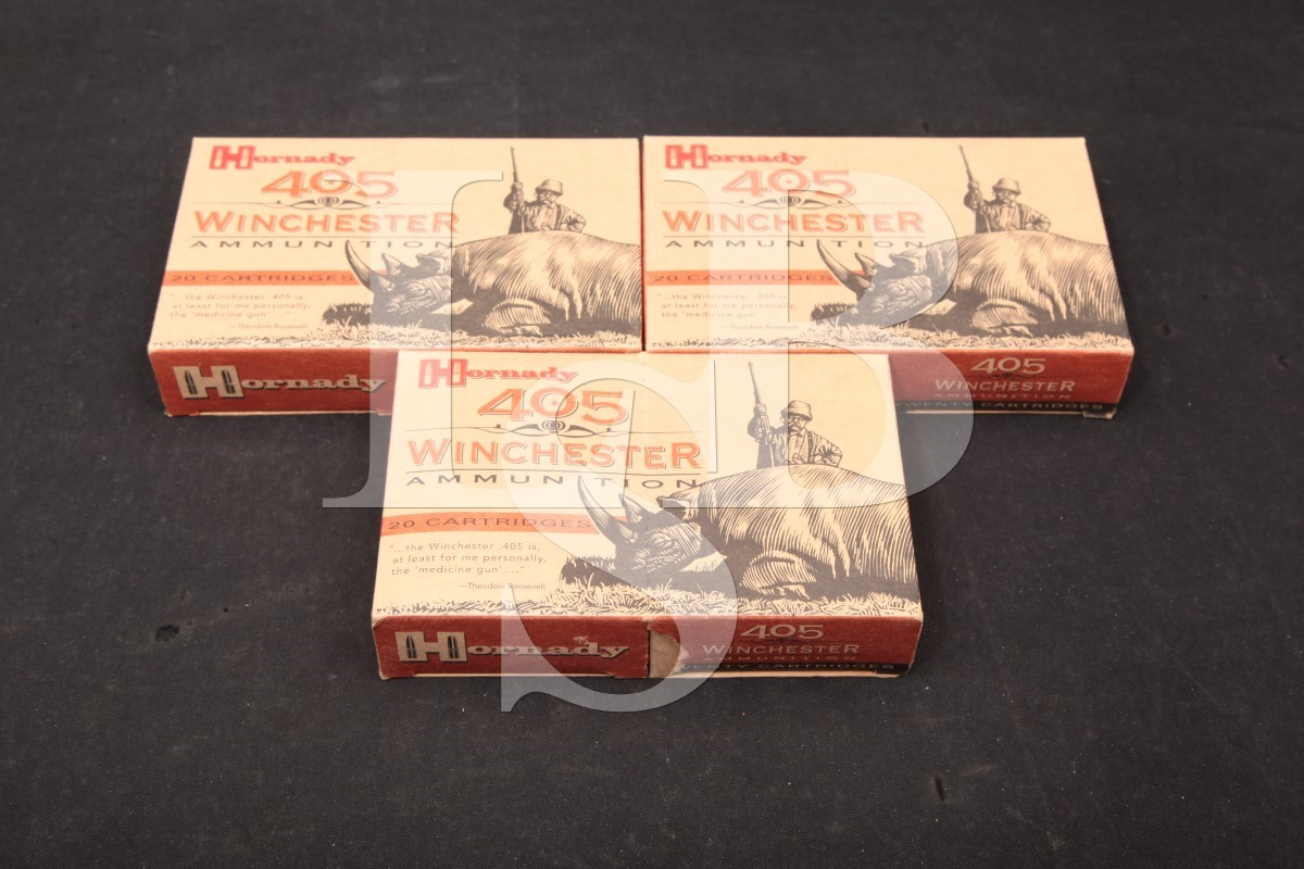 Hornady 60x .405 Win. Ammunition Vintage Roosevelt Boxes 300 Grain Jsp ...