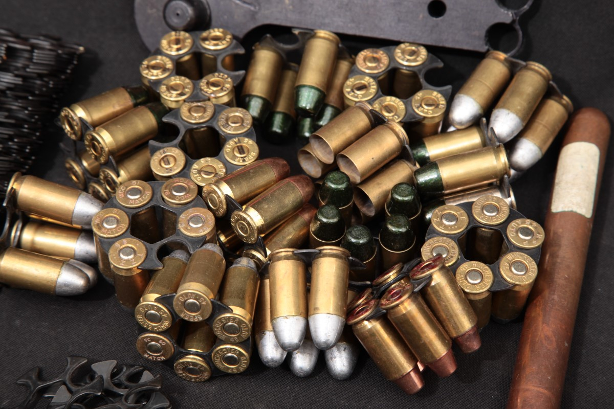 75x .45 Auto Reloaded Ammunition, 103x .45 Acp Moon Clips, 1x Moon Clip ...