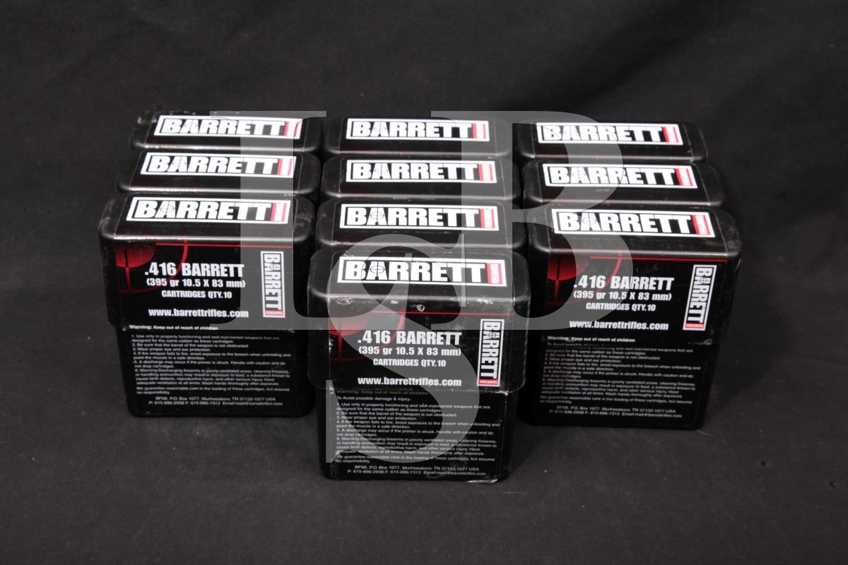 Barrett Firearms 100x .416 Barrett Ammunition 395 Grain Solid Brass ...