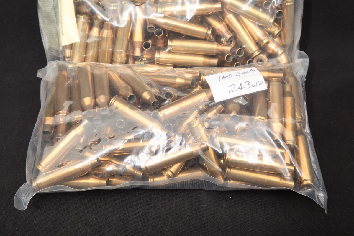 Mixed 200x .243 Win. Fired Brass Cases Rem. & Win. .243 Winchester ...