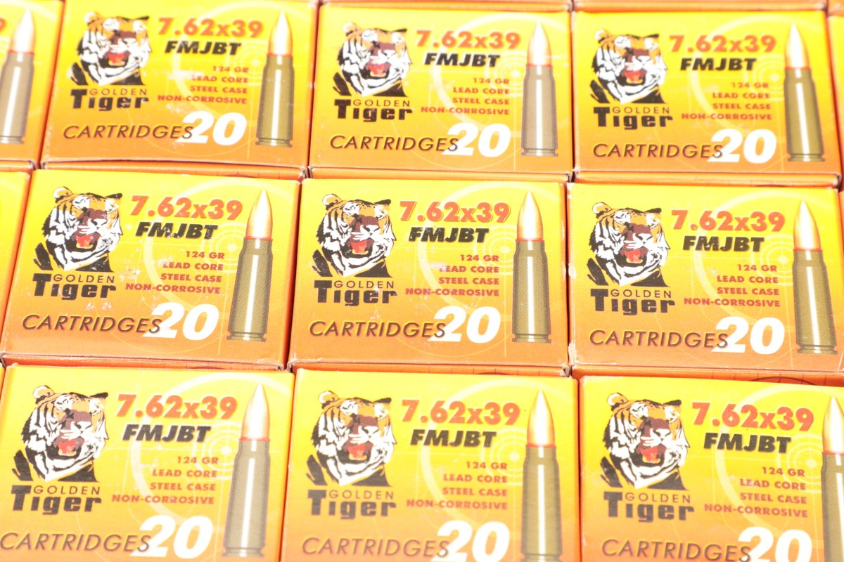 600x 7.62x39mm Ammunition Russian Golden Tiger 124 Grain Fmj Bt ...