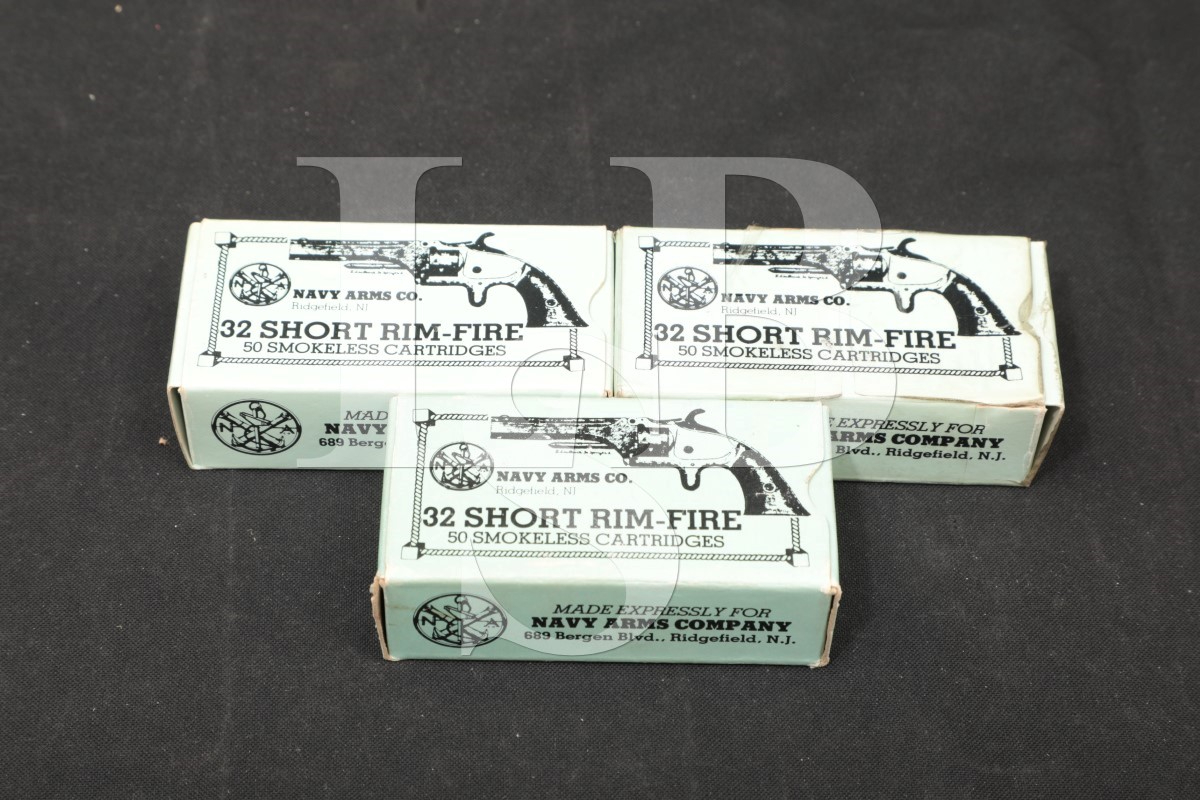 Navy Arms Co 122x .32 Short Rf Ammunition Lead Rn Bullets Navy Arms .32 ...