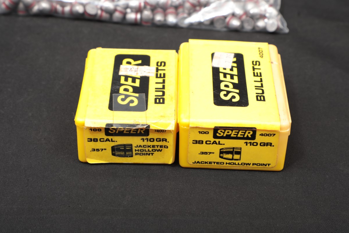 303x .38 Cal. Bullets Speer 110 Grain JHP & Redline 95 Grain Lead RN FP ...