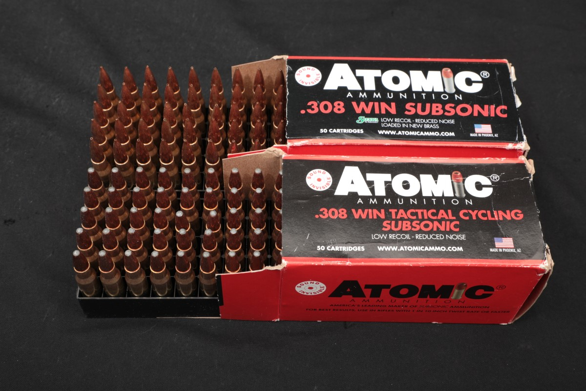 Atomic Ammunition 100x .308 Win. Subsonic Ammunition 175 Grain Jhp ...