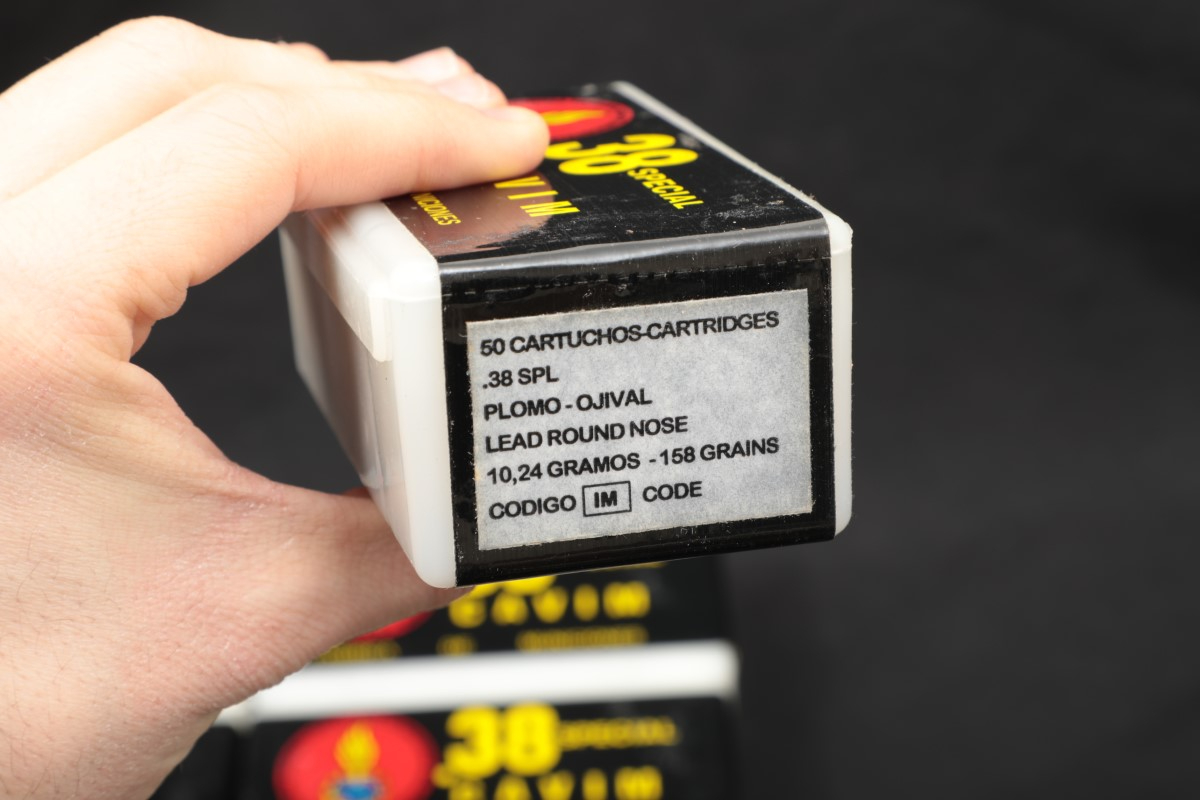 Venezuela 958x .38 Special Ammunition Cavim 158 Grain Lead Rn Bullets ...