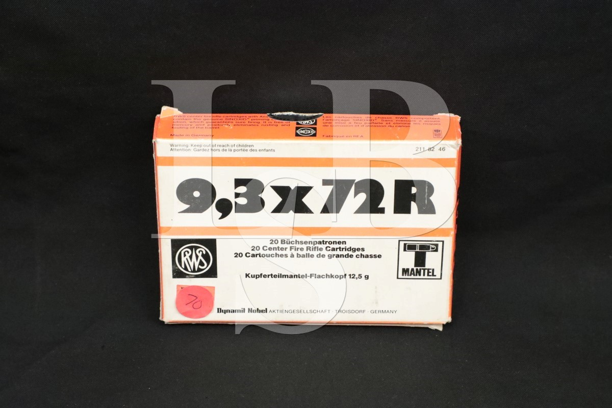 20x 9.3x72r Ammunition Very Rws 193 Grain Jsp Bullets Brass Cases 9 ...