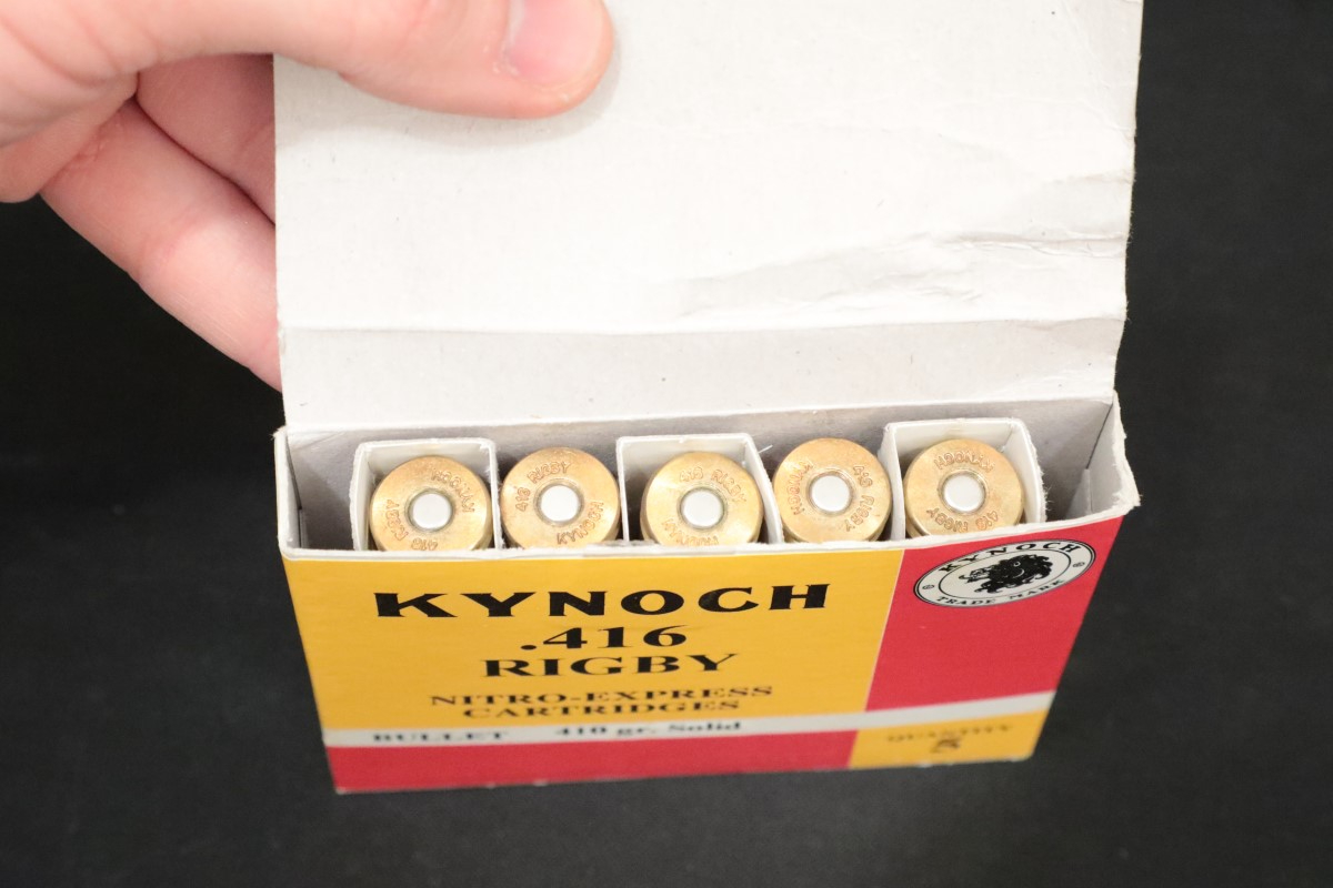 10x .416 Rigby Ammunition Very Kynoch Nitro Express 410 Grain Solid ...