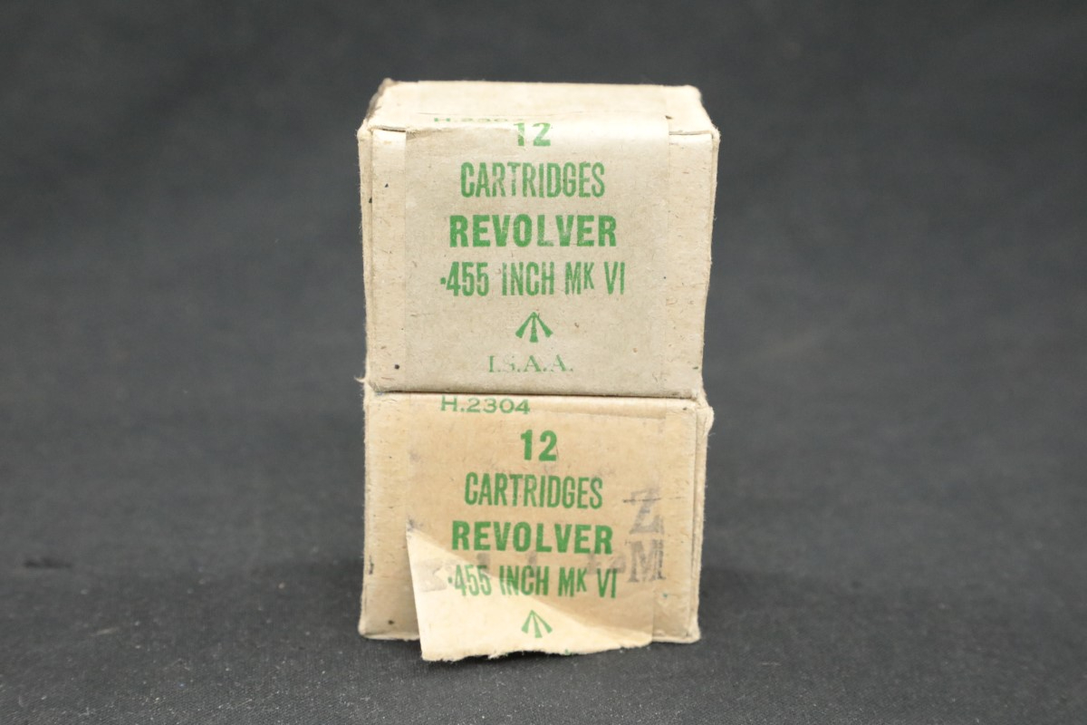 16x .455 Mk Vi Ammunition Kynoch 1942 Webley Mark Vi Lead Rn Bullets ...