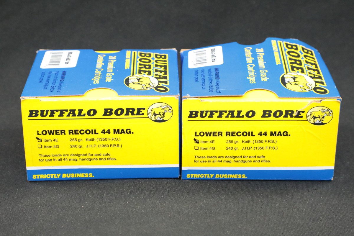 40x .44 Mag. Ammunition Buffalo Bore Low Recoil 255 Grain Lead Keith ...